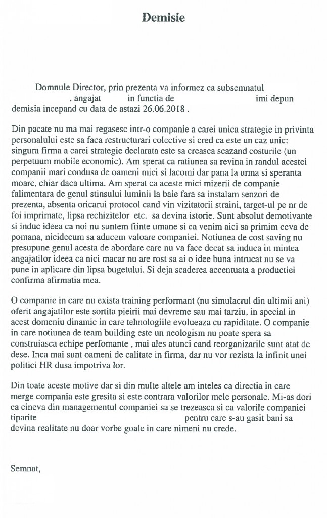 Formular de Exit interviu - Teorie si Practica in Resurse Umane